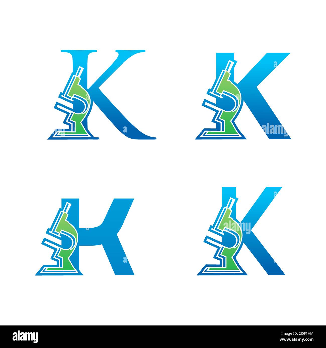 A Vector Illustration set of Medical Laboratory Monogram Logo Letter K ...