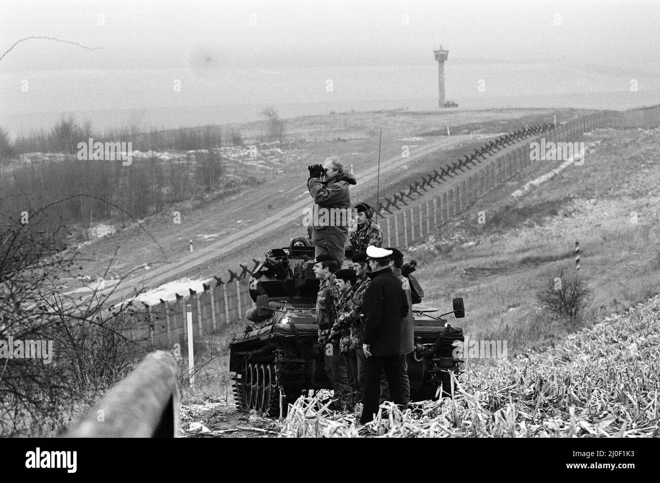 British troops patrolling the Berlin Wall between East and West Germany ...