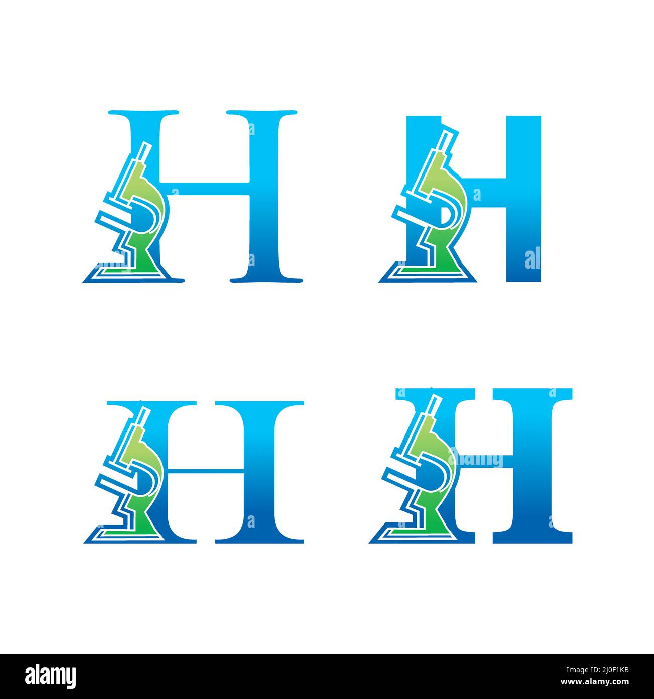 A Vector Illustration set of Medical Laboratory Monogram Logo Letter H ...