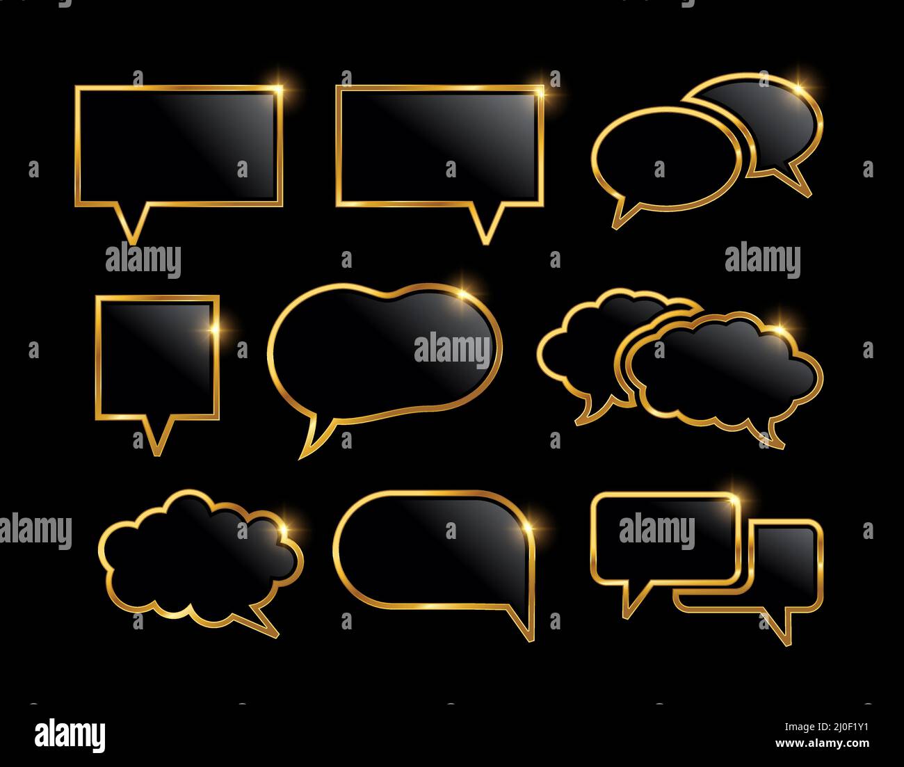 Gold chat vector vectors hi-res stock photography and images - Alamy