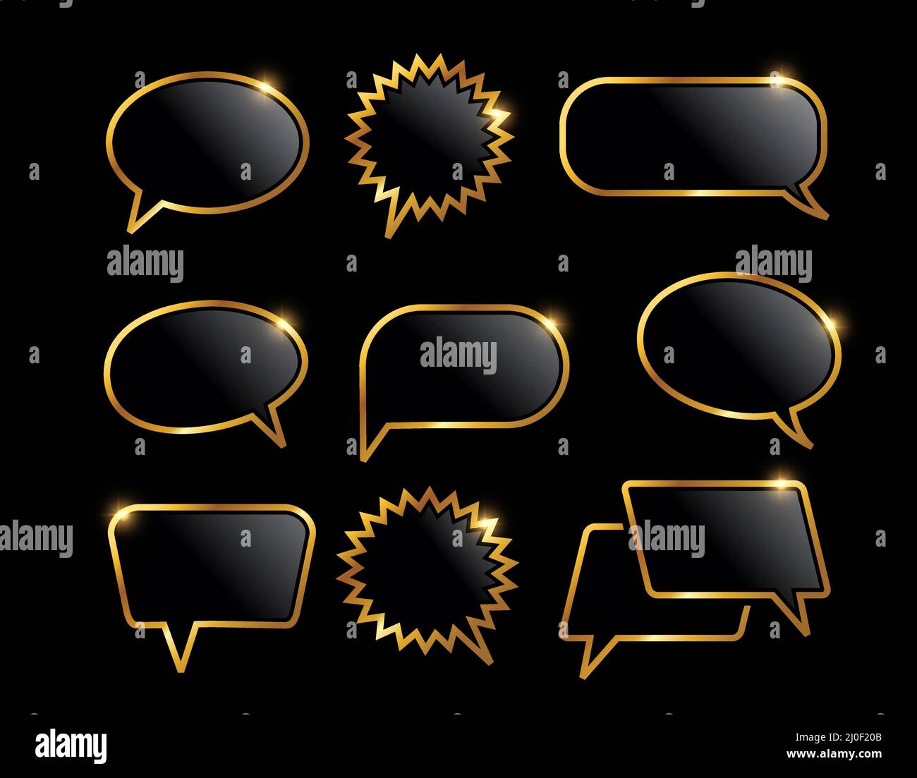 A vector Illustration set of Golden Bubble Chat Icon Stock Vector Image ...