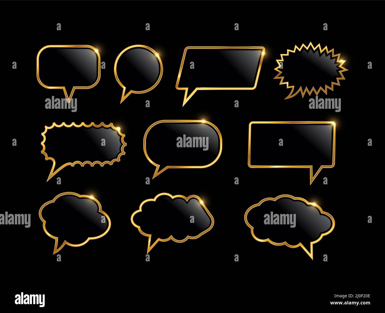 A vector Illustration set of Golden Bubble Chat Icon Stock Vector Image ...