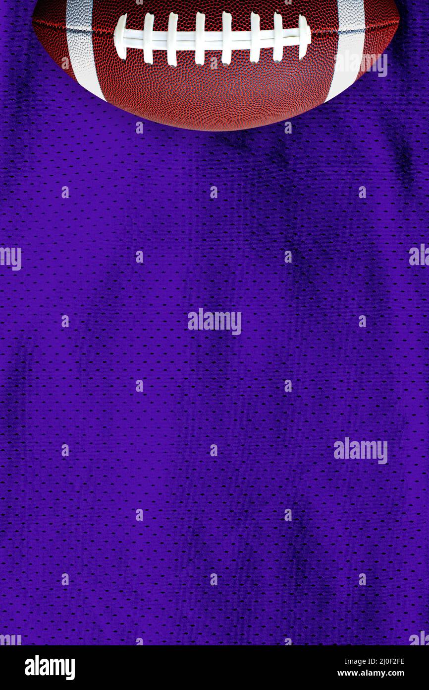 Purple American Football Jersey textured with a football on a ...