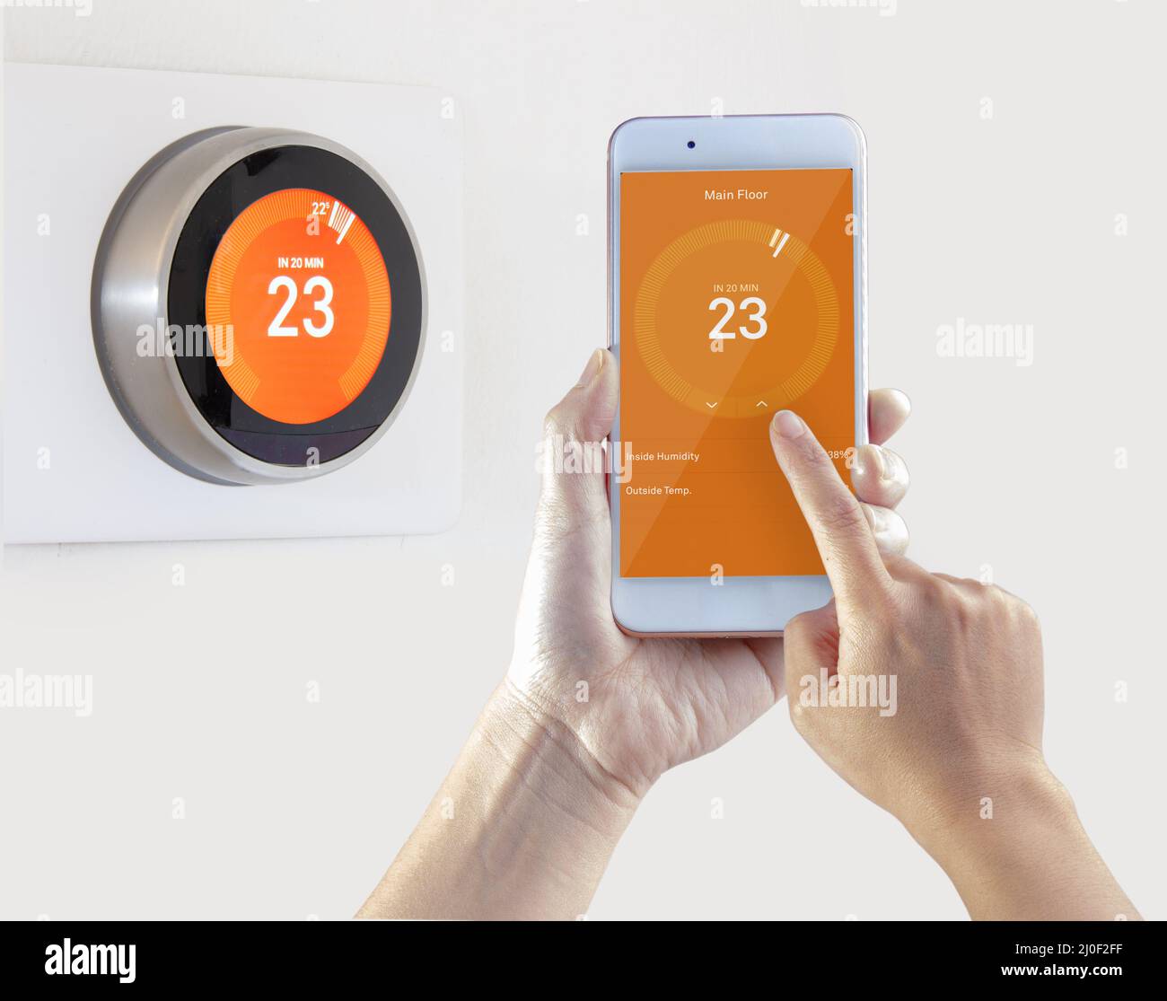 Smart thermostat display hi-res stock photography and images - Alamy