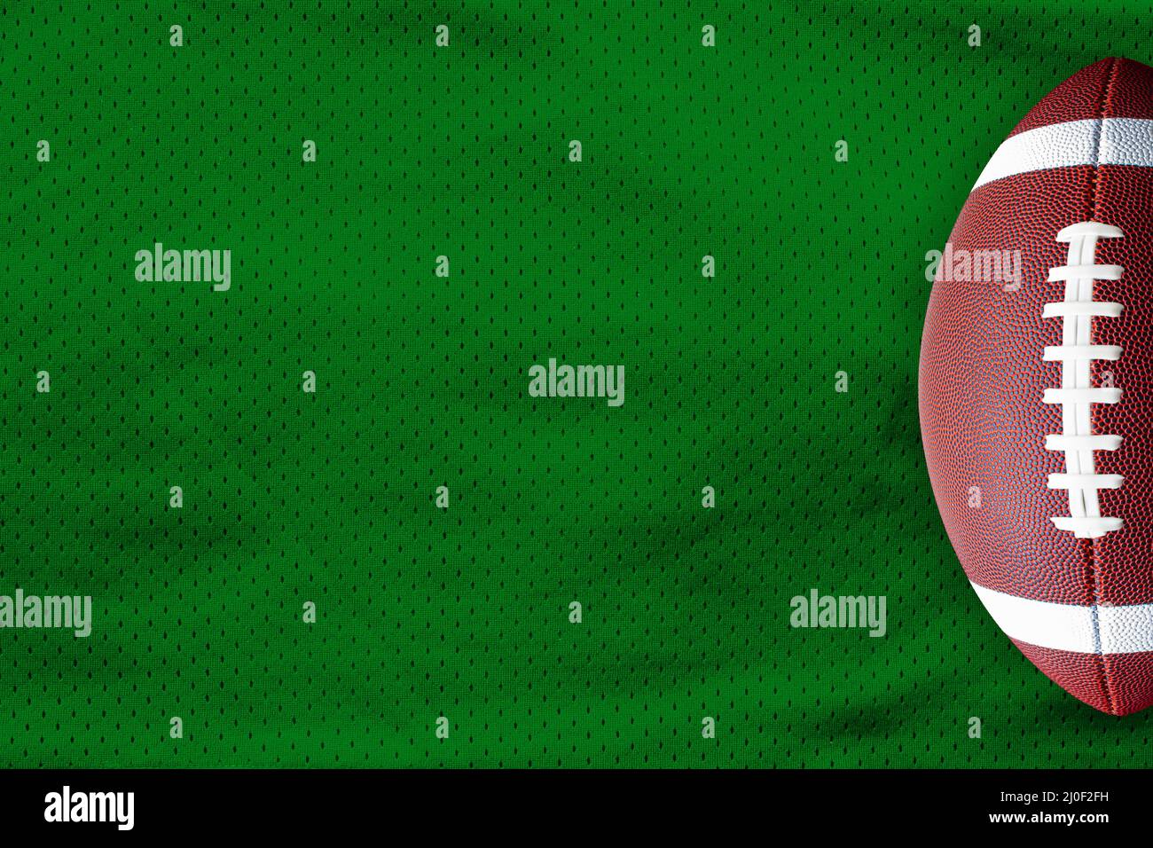 American Football Green Jersey textured with a football on a horizontal ...