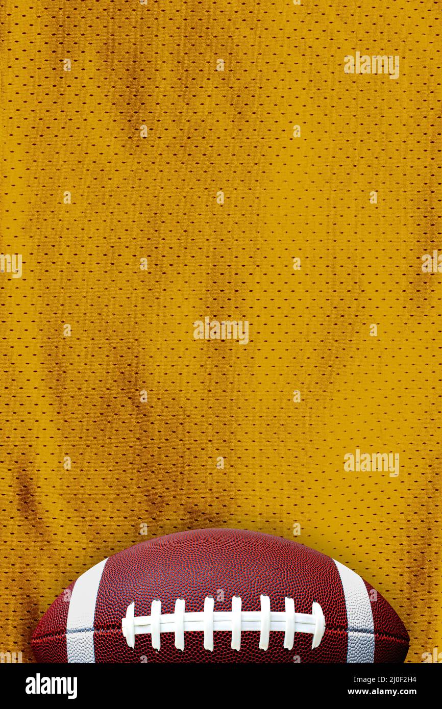 Yellow American Football Jersey textured with a football on a ...