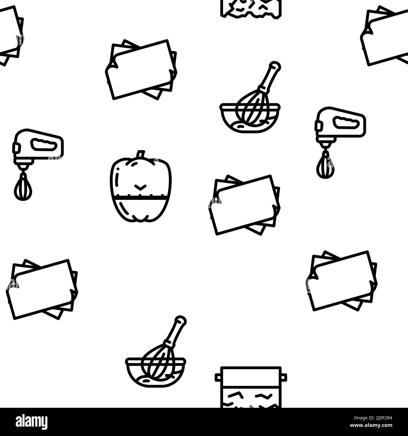 Cook Instruction For Prepare Food Vector Seamless Pattern Stock Vector ...