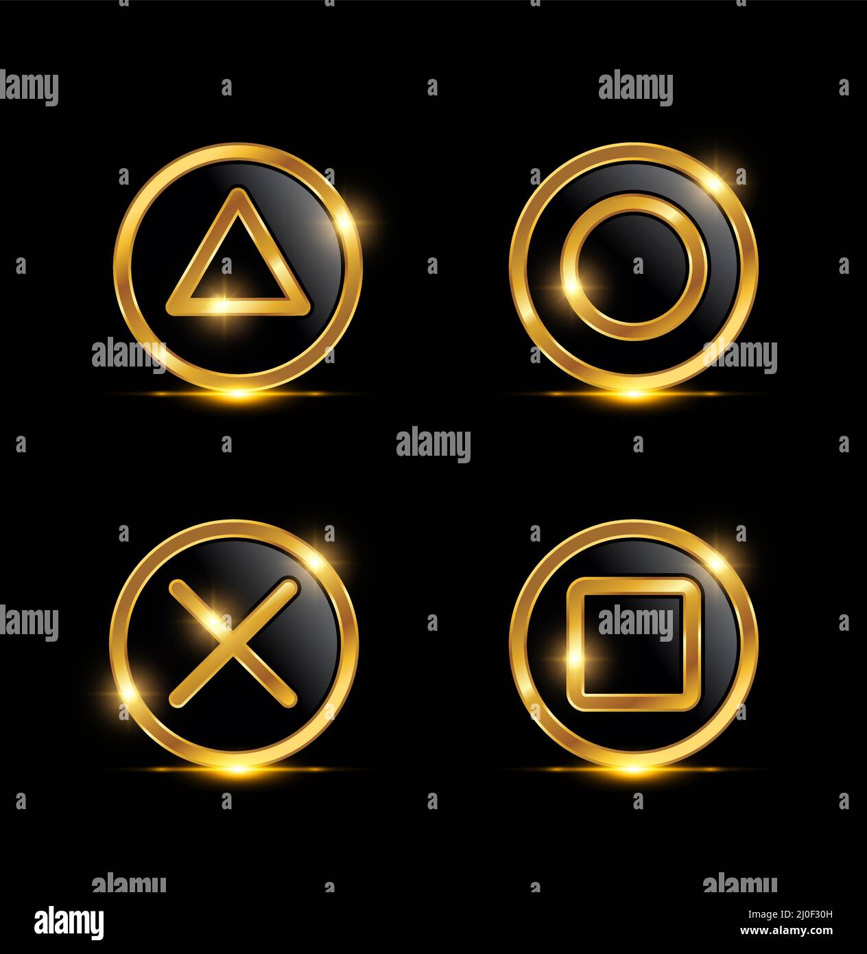 A Vector Illustration set of Golden Game Icon Vector Sign Stock Vector ...