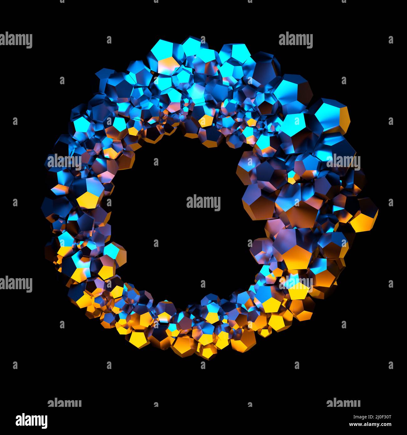 Abstract jewelry circular composition of low poly spheres and polygons ...