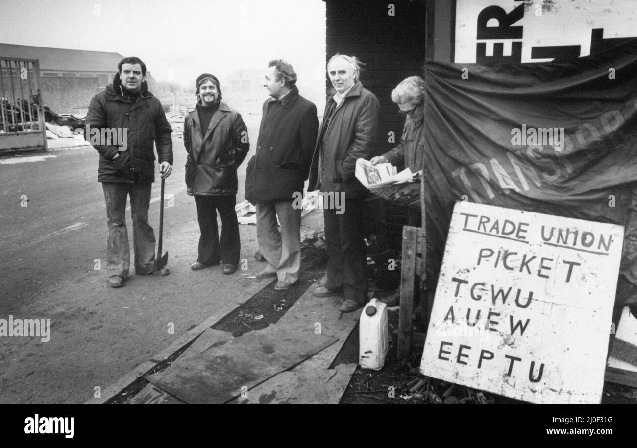 Pickets at the British Leyland No. 2 Factory, Speke, Liverpool, 15th ...