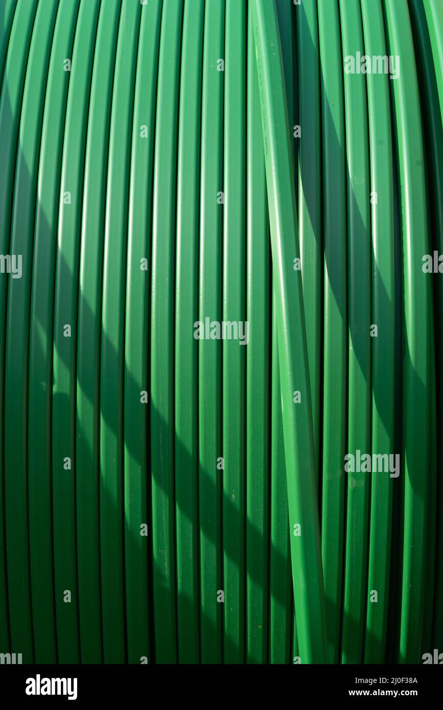 Cable drums for laying of Bretband connection Stock Photo - Alamy