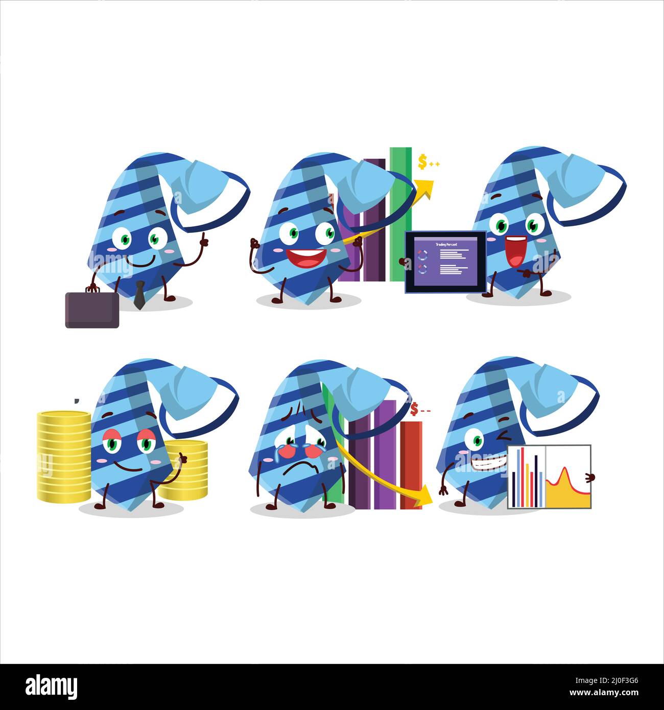 Blue tie character designs as a trader investment mascot. Vector ...