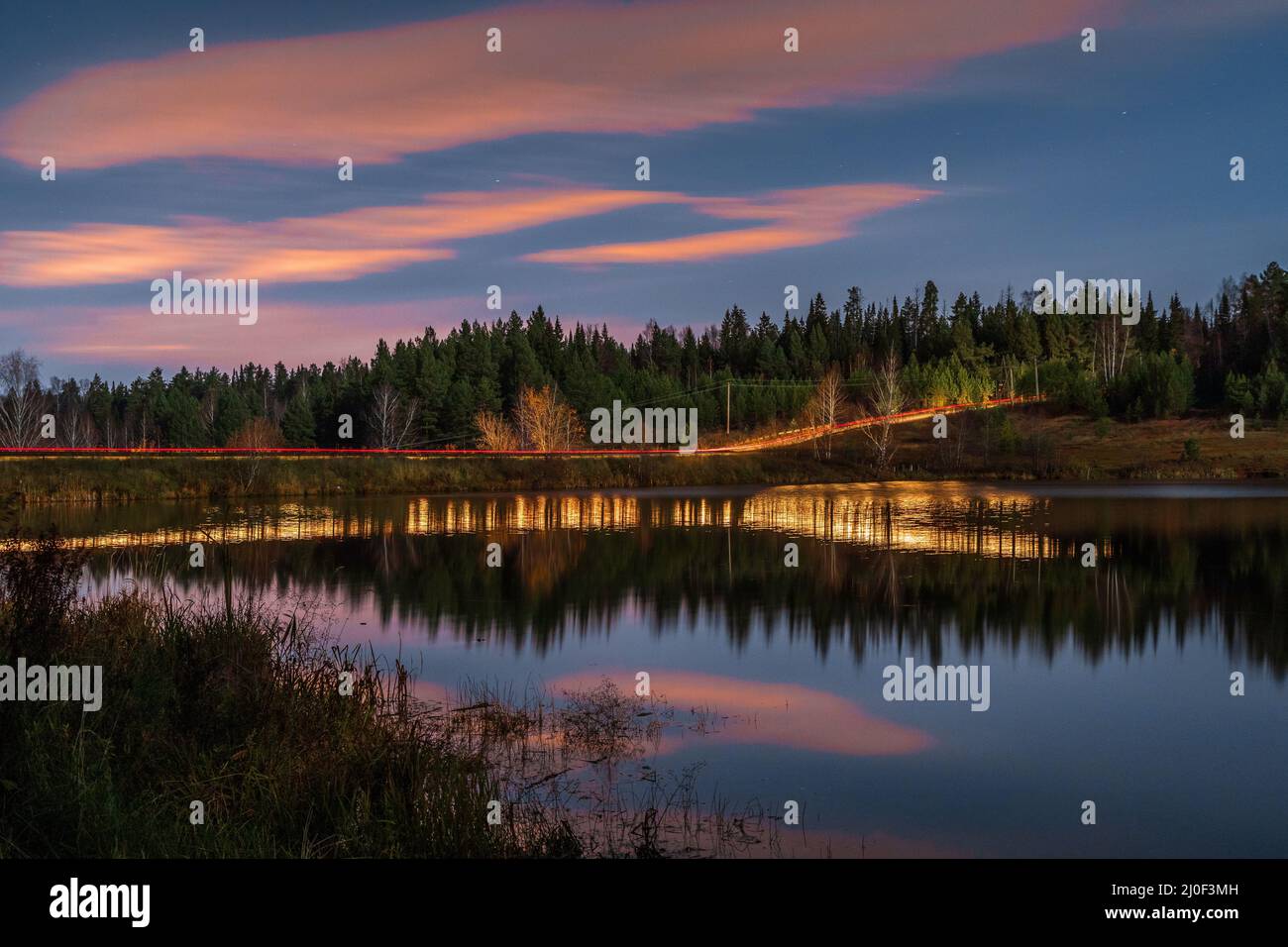 Forest river sunset hi-res stock photography and images - Alamy