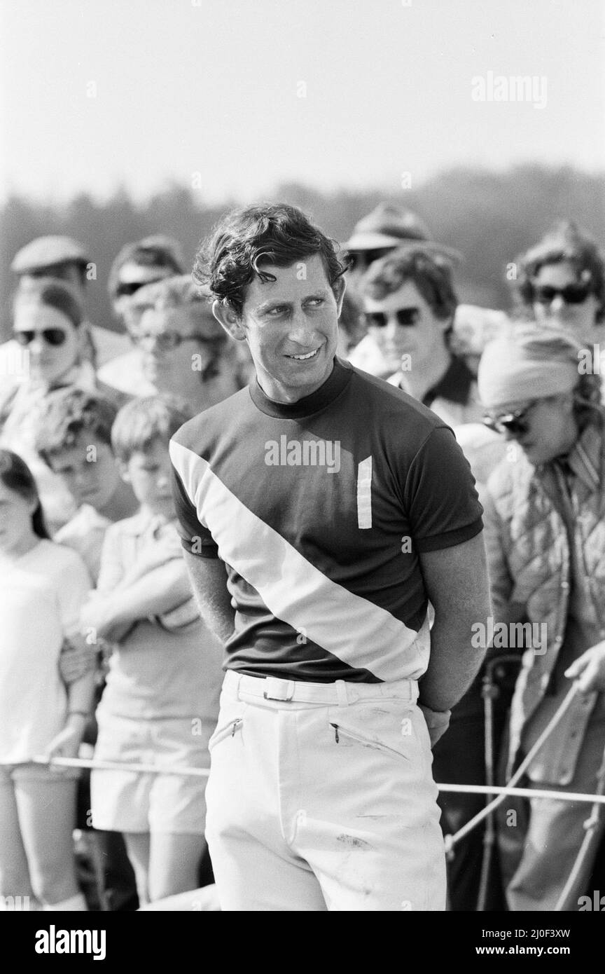 Prince Charles, the Prince of Wales after a polo match at Smith's Lawn ...