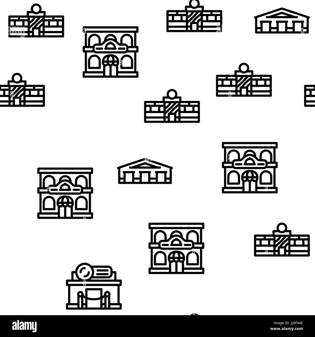Building Construction Exterior Vector Seamless Pattern Stock Vector ...