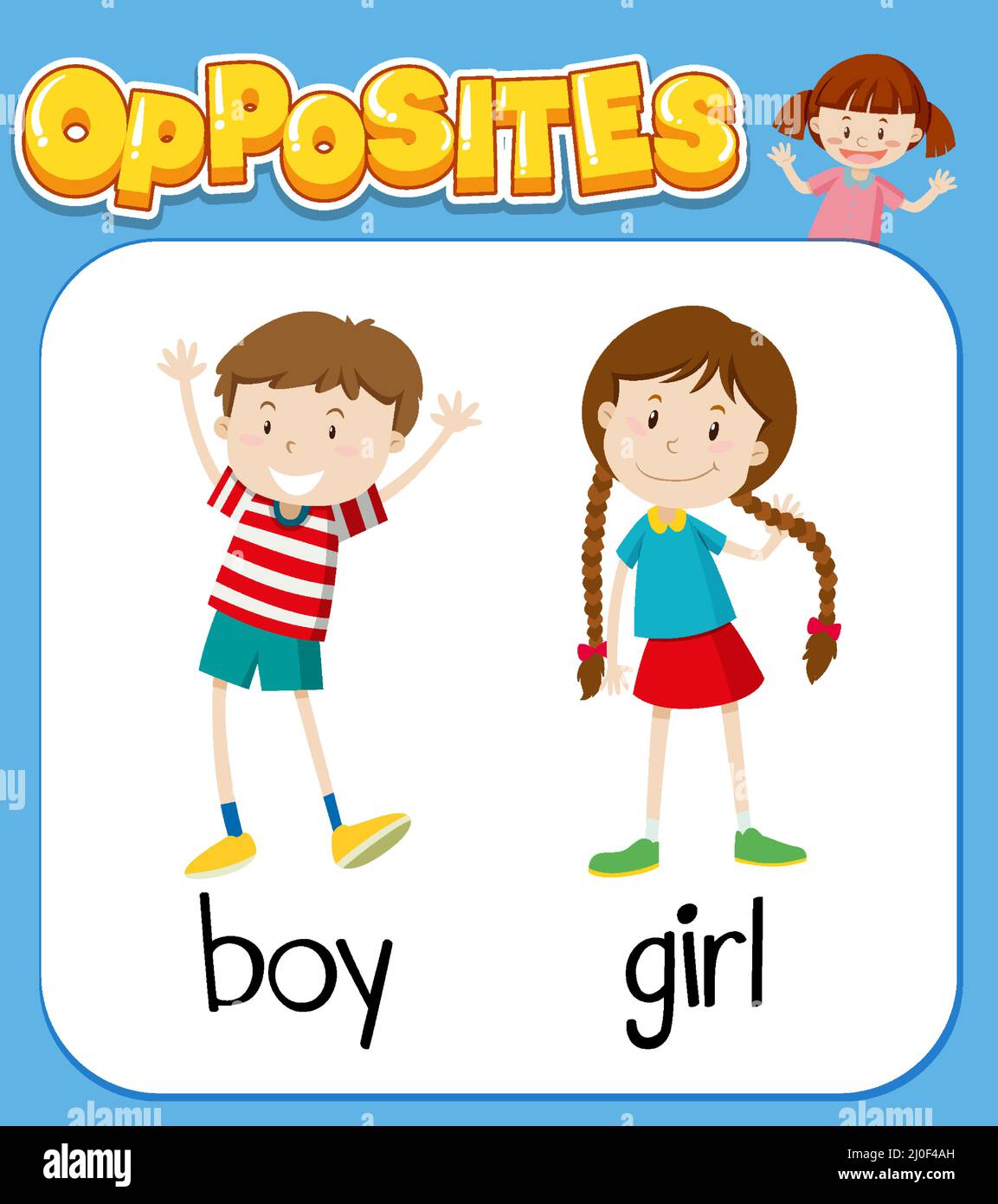 Opposite words for boy and girl illustration Stock Vector Image & Art ...