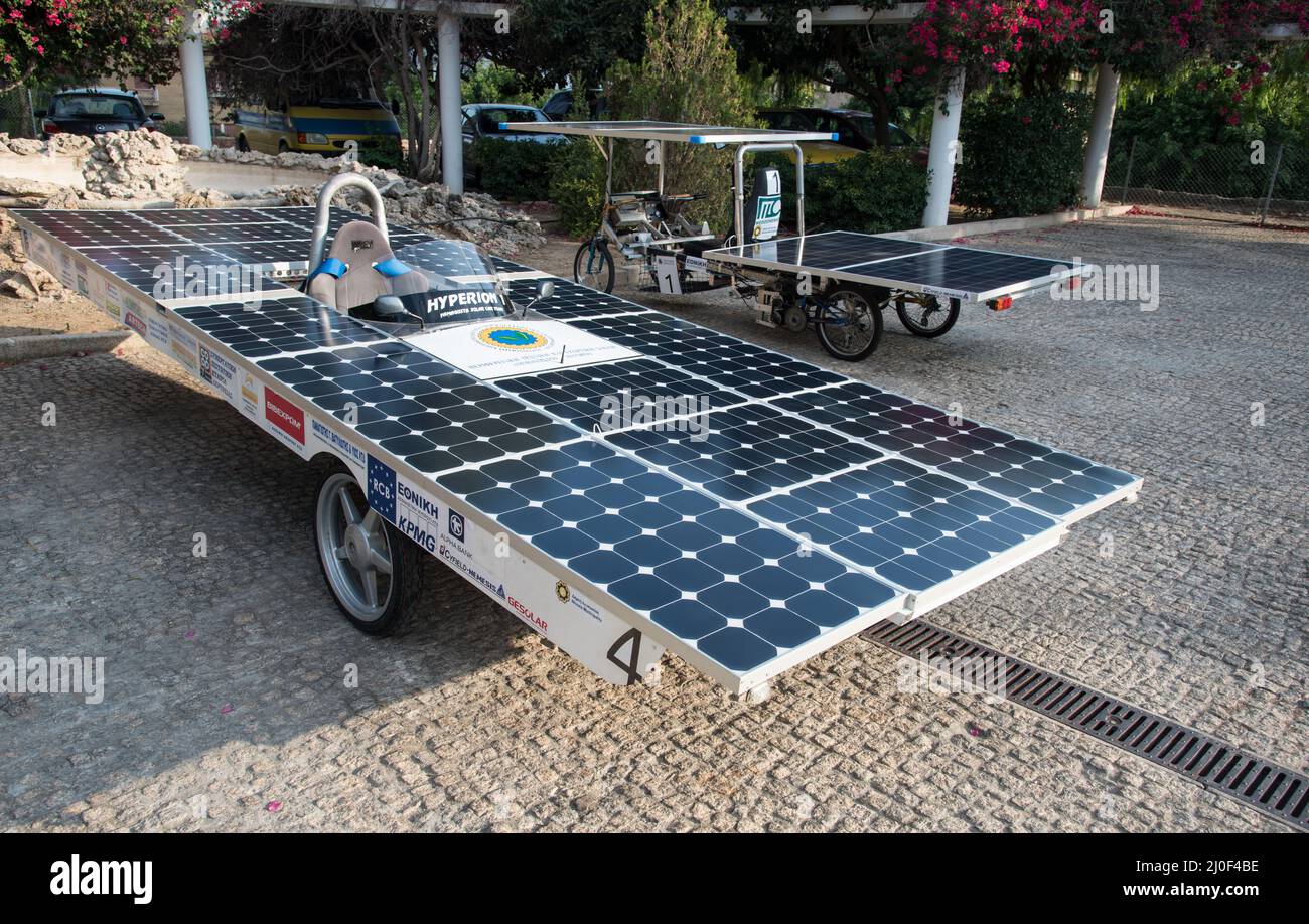 Solar handmade powered cars. Nicosia Cyprus Stock Photo - Alamy