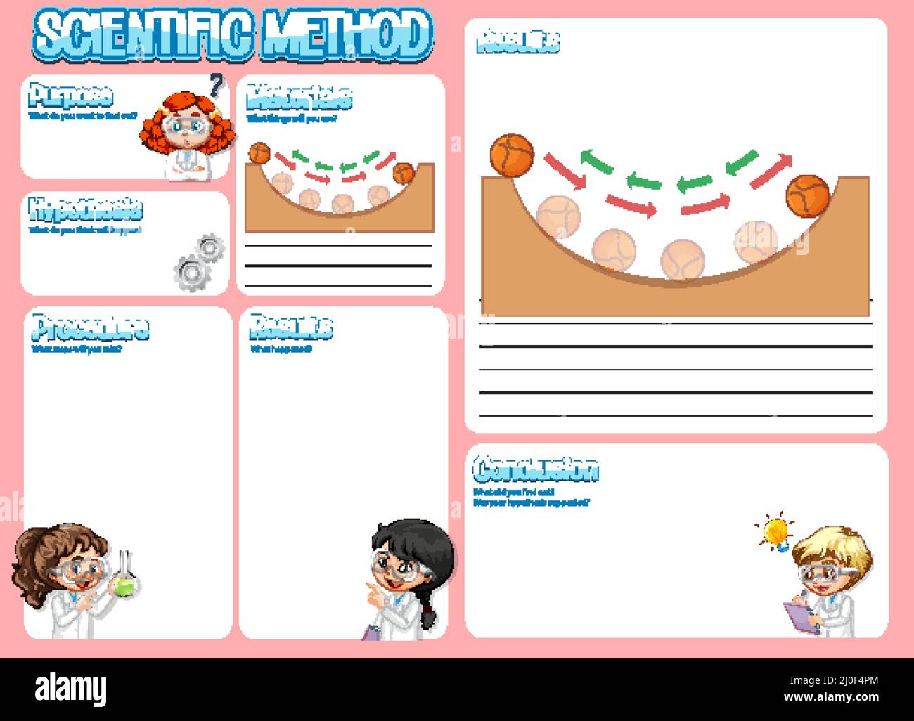 The science method worksheet for children illustration Stock Vector ...