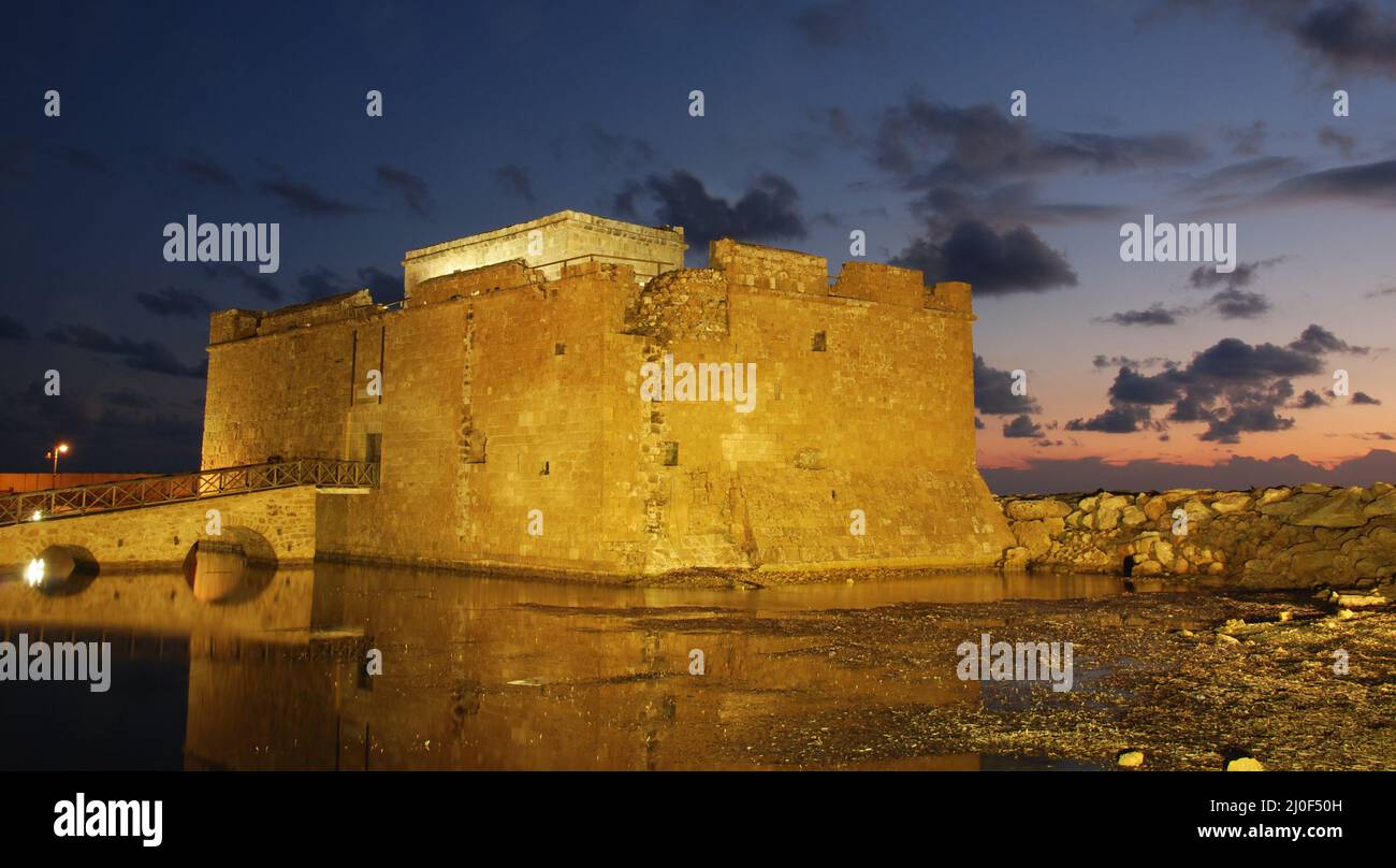 Medieval Castle during Sunset , Paphos Cyprus Stock Photo - Alamy