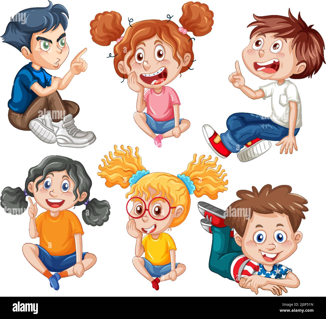 Set of young people doing different actions illustration Stock Vector ...