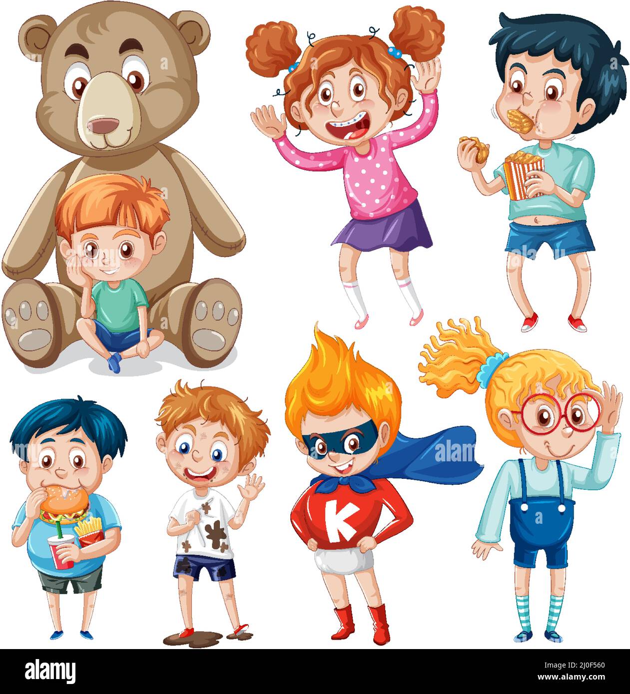 Set of young people doing different actions illustration Stock Vector ...