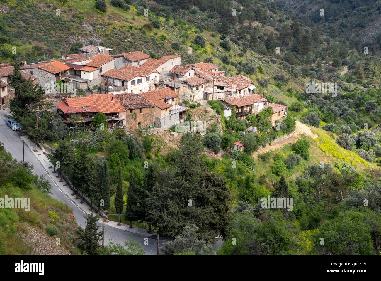 Mountain village of Lazania in Cyprus Stock Photo - Alamy