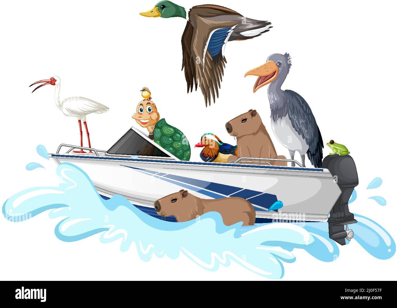 Many animals on the boat illustration Stock Vector Image & Art - Alamy