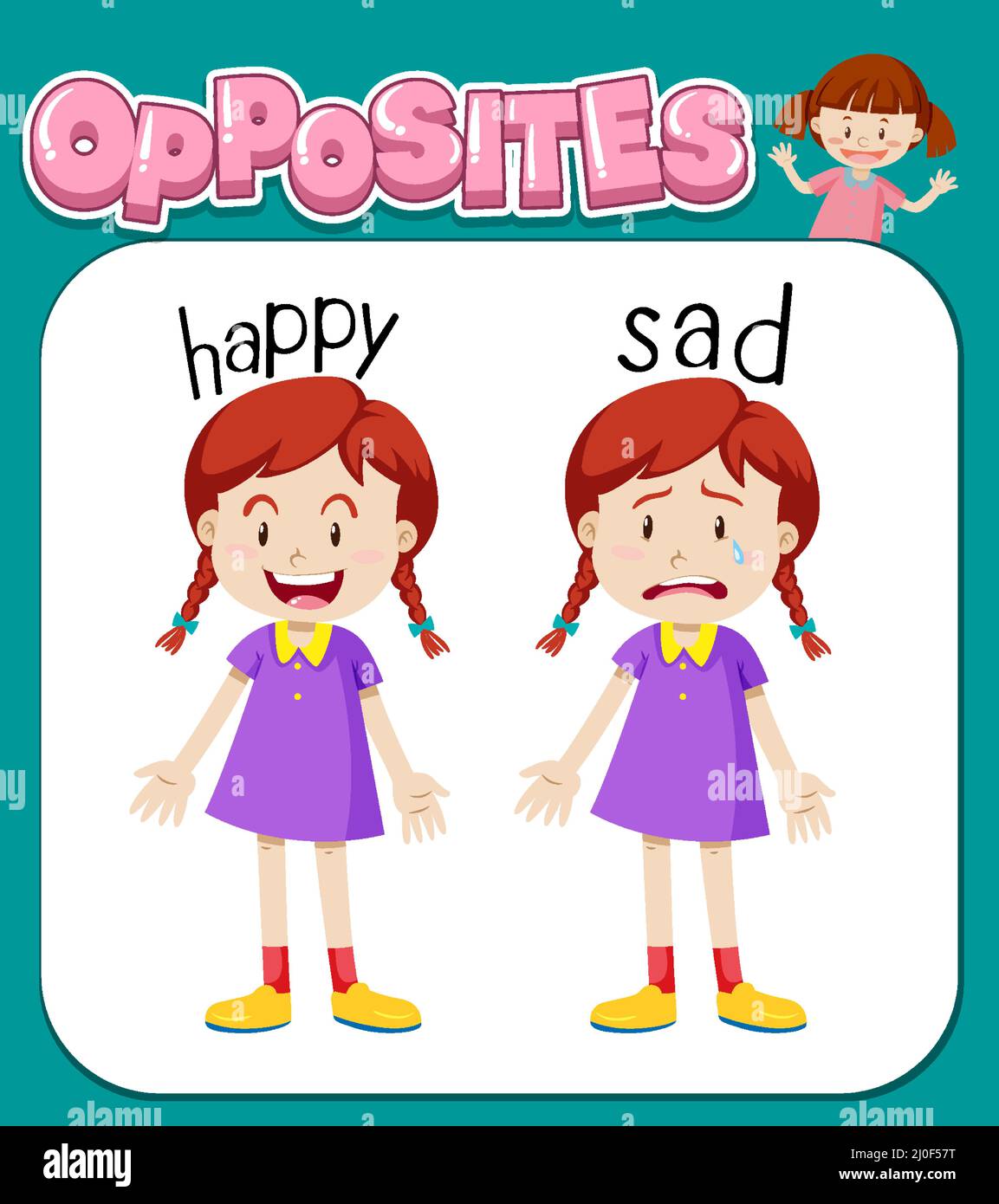 Opposite words for happy and sad illustration Stock Vector Image & Art ...