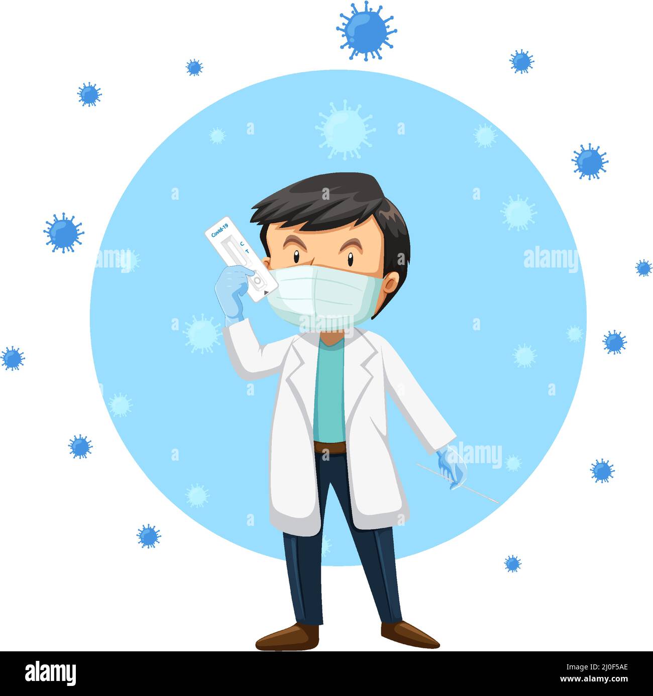 Covid 19 testing with antigen test kit illustration Stock Vector Image ...