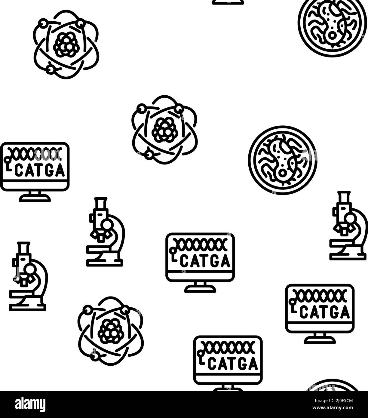 Stem Engineer Process And Science Vector Seamless Pattern Stock Vector ...