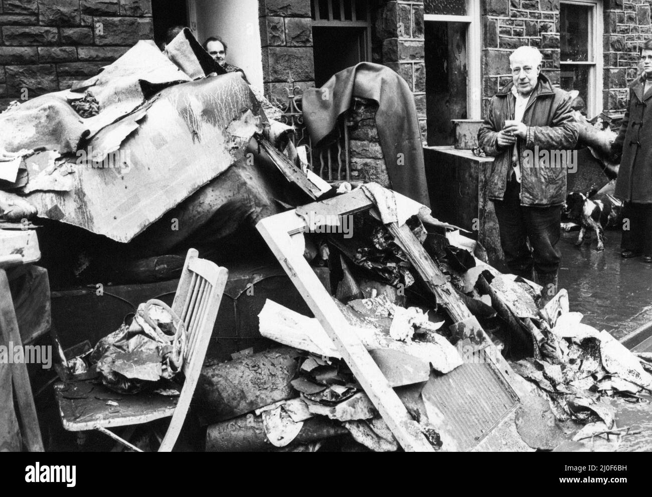 Welsh Floods 1979, Our picture shows ... aftermath of floods, 27th ...