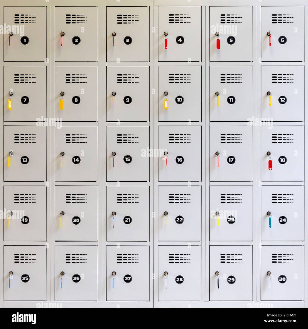 30 lockers with keys Stock Photo - Alamy