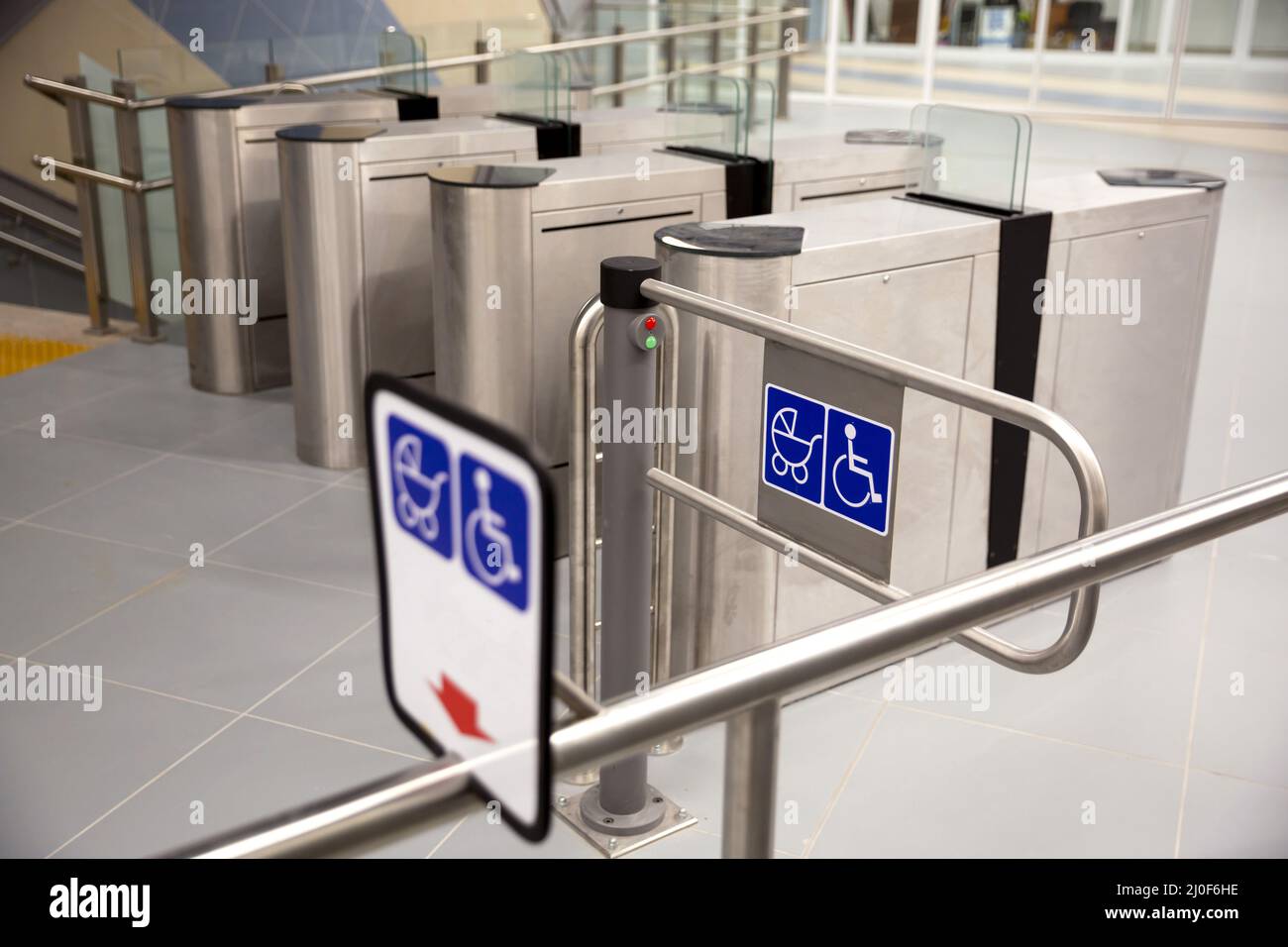 Subway barriers entrance Stock Photo - Alamy