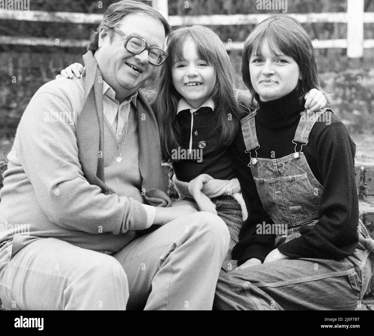 John Mortimer QC with his wife Penny and seven year old daughter Emily ...
