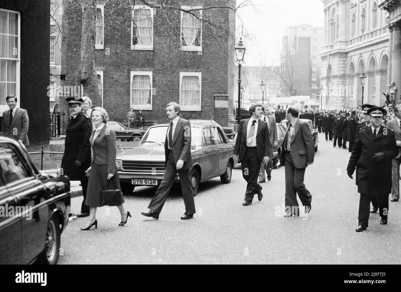 Margaret Thatcher enters Number 10 Downing Street after her historic ...