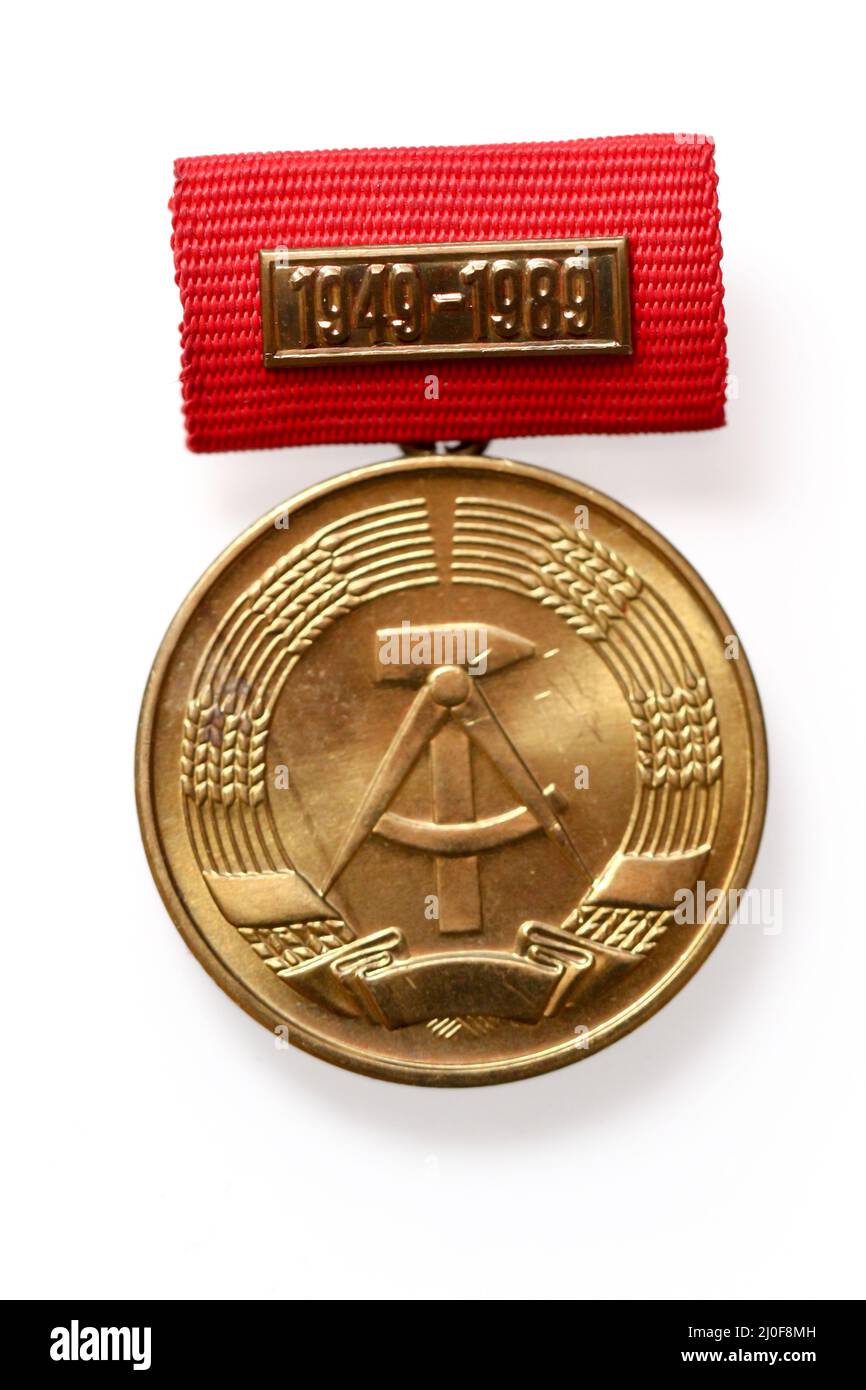 Close-up photo of an order, badge or medal from the GDR period Stock ...