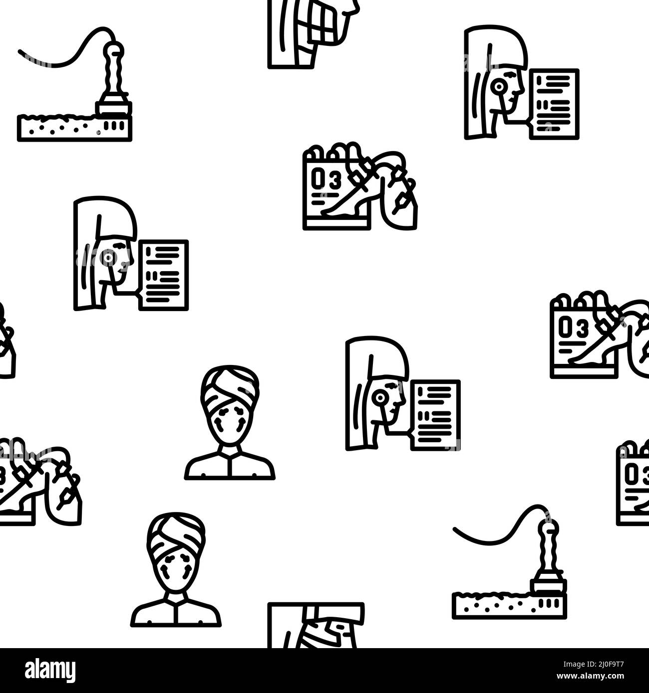 Cosmetology Treatment Procedure Vector Seamless Pattern Stock Vector ...