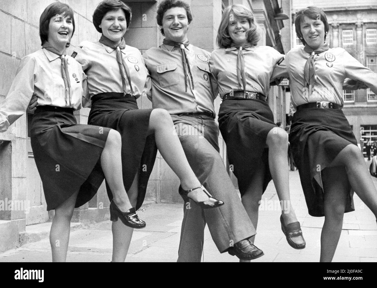 Some of the cast of Newcastle's 35th Gang Show outside the Theatre ...