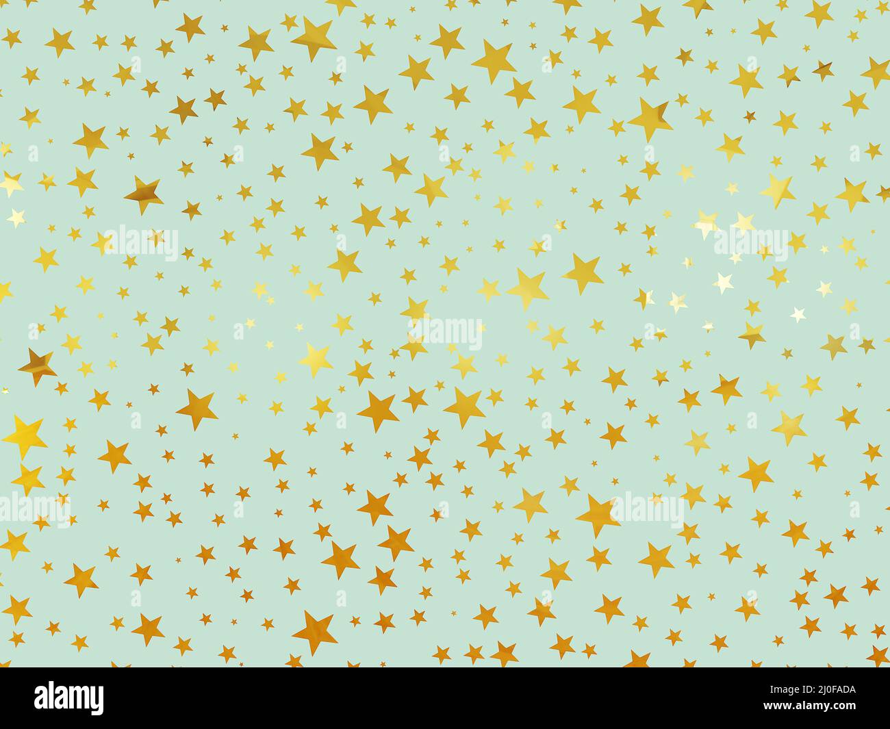 Many stars are golden in color with a reflective effect on a green ...