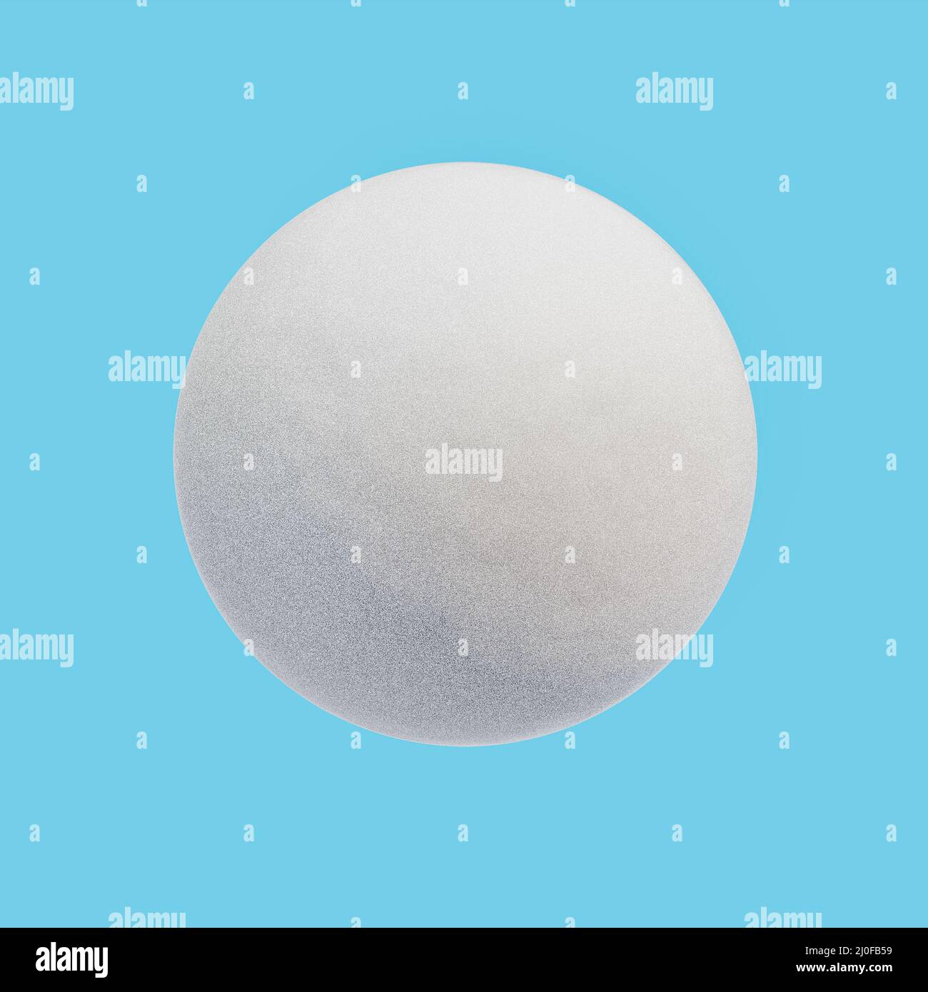 White snowball on a blue background. 3D rendering Stock Photo - Alamy