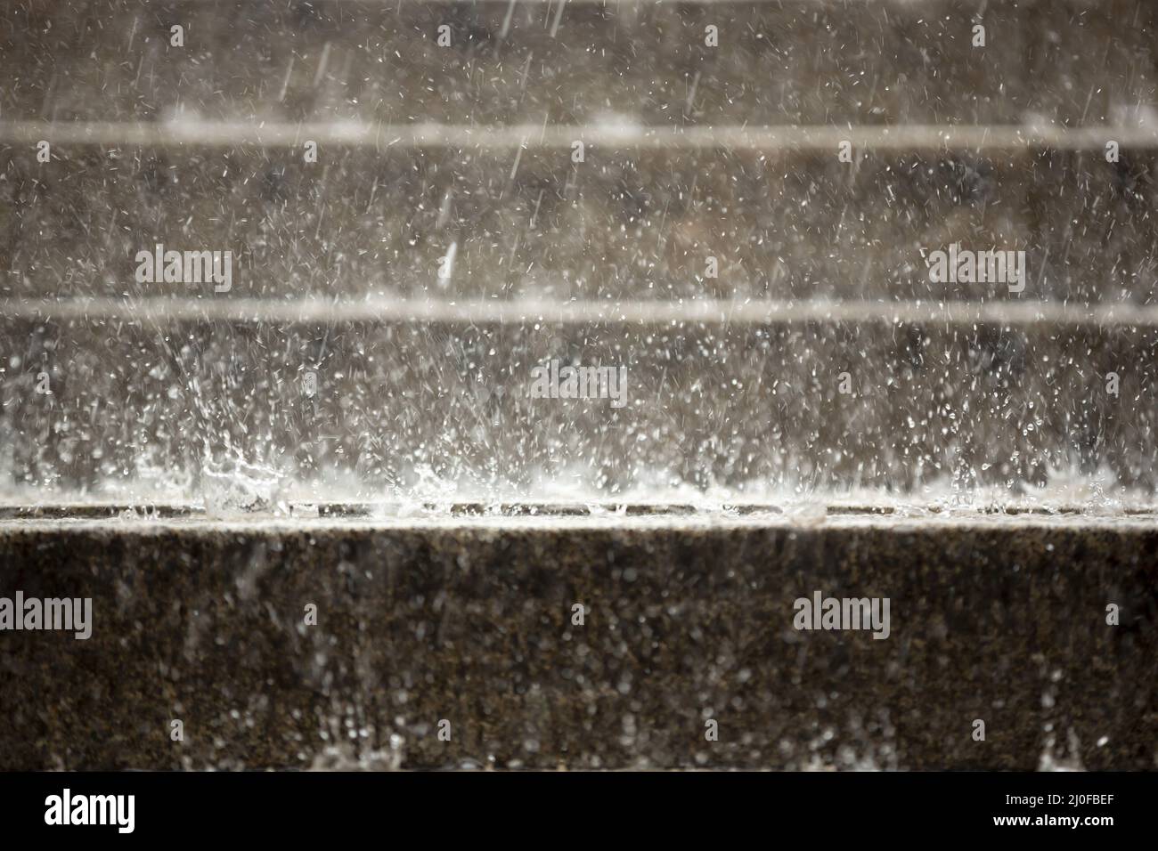Heavy rain on stairs Stock Photo - Alamy
