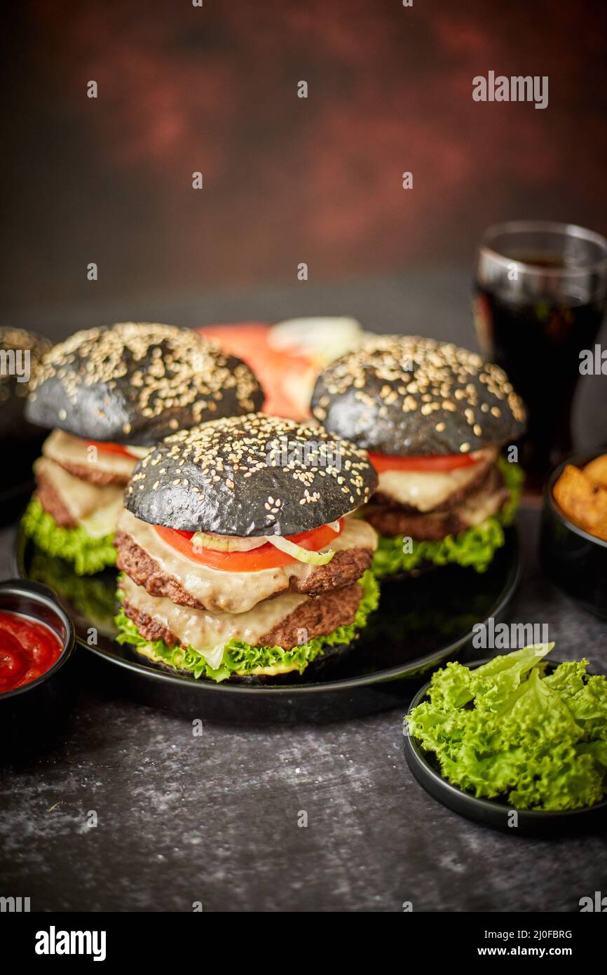 Double beef burger hi-res stock photography and images - Alamy