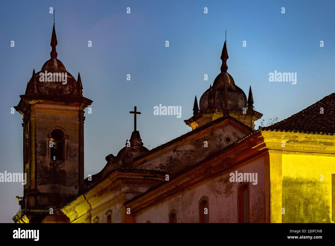 Back view of old and historic church in colonial architecture from the ...