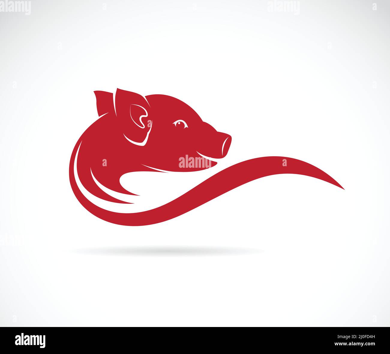 Vector image of a pig on white background. Easy editable layered vector ...