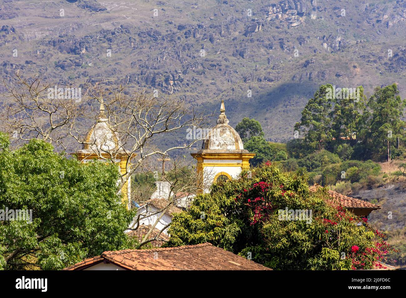 Historic church tower in baroque and colonial style from the 18th ...