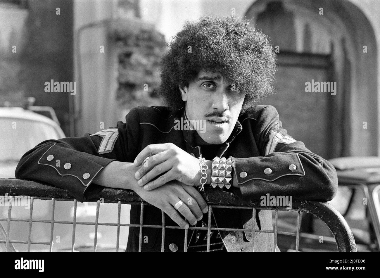 Phil Lynott, singer and bass player with the rock group Thin Lizzy ...