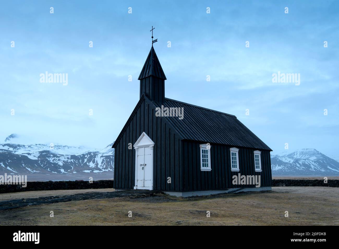 Black church of Budir, Iceland Stock Photo - Alamy