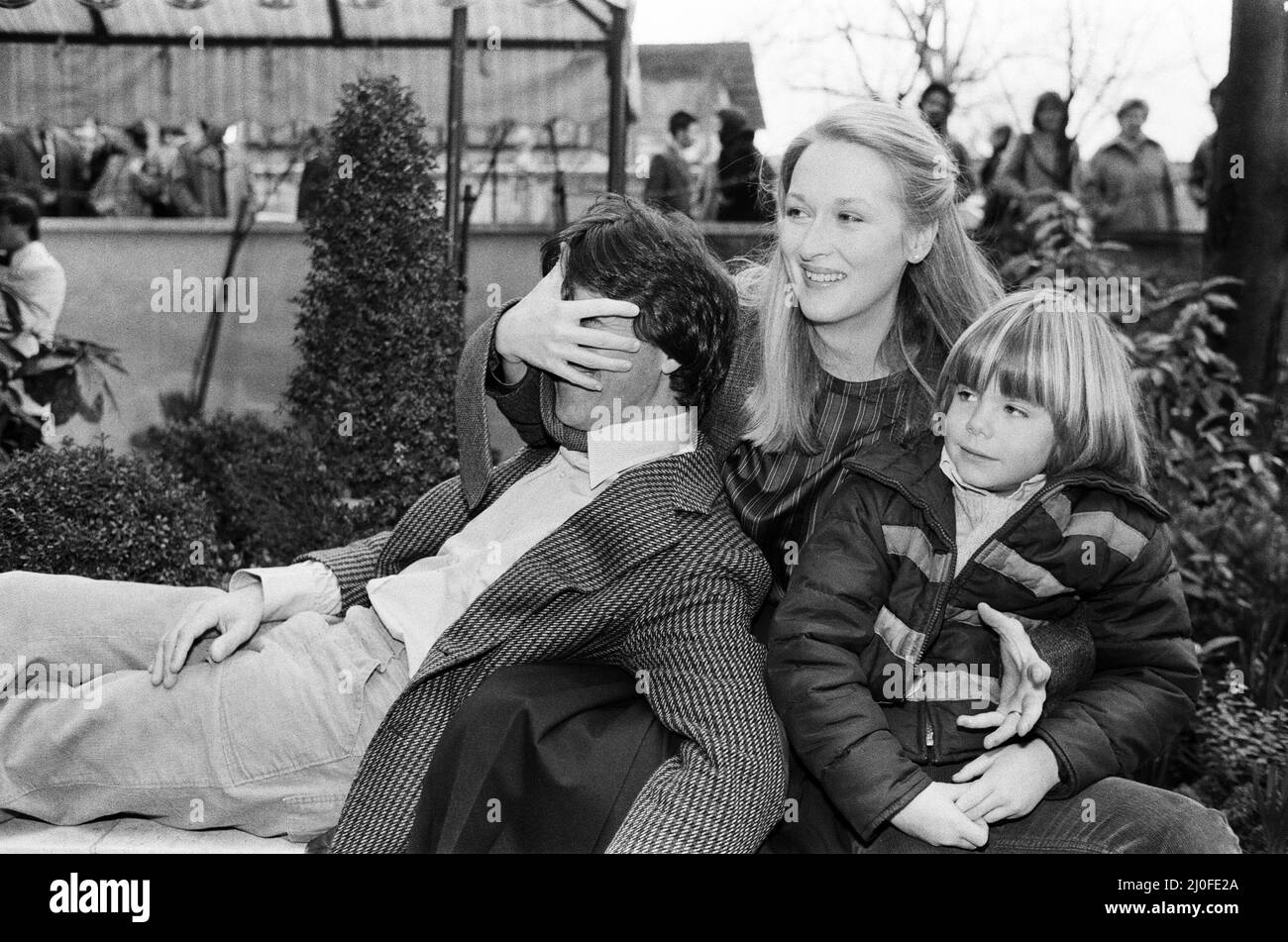 Actor Dustin Hoffman with actress Meryl Streep and young Justin Henry ...