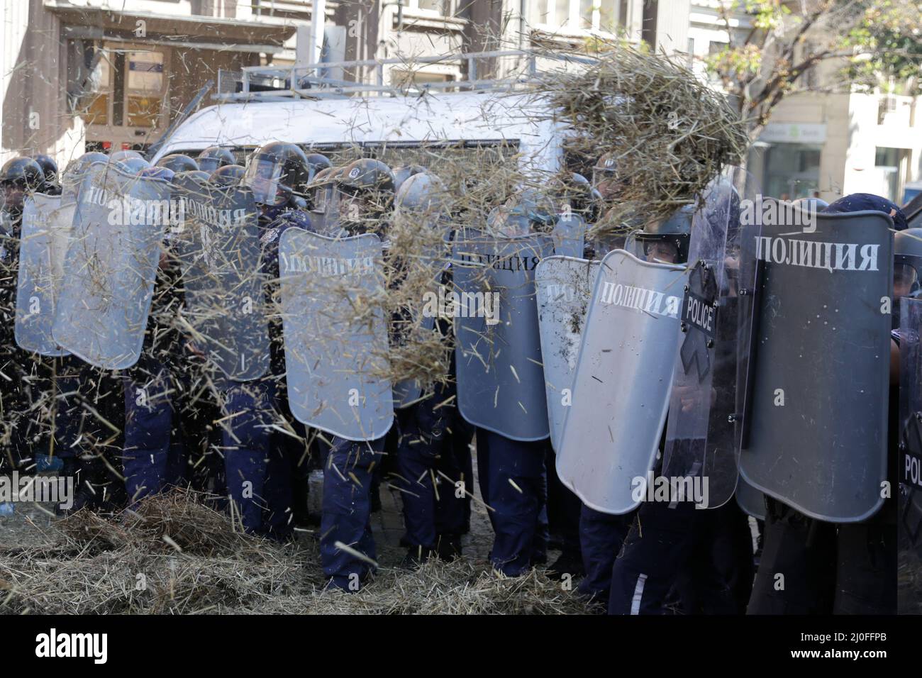 Police officers anti-government protest Stock Photo - Alamy