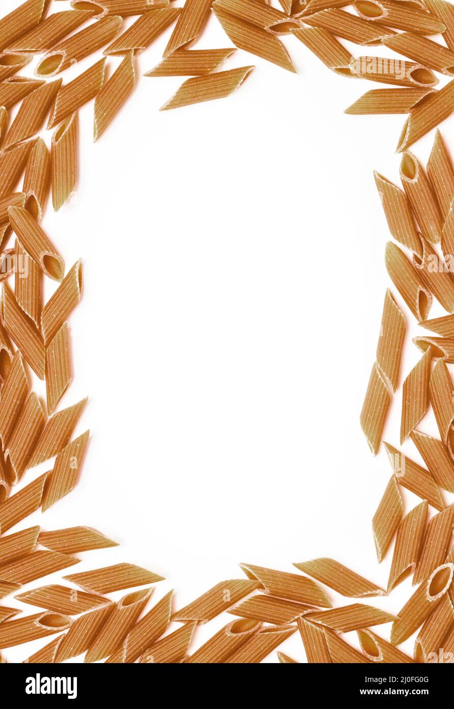 Wholemeal pasta frame Stock Photo - Alamy